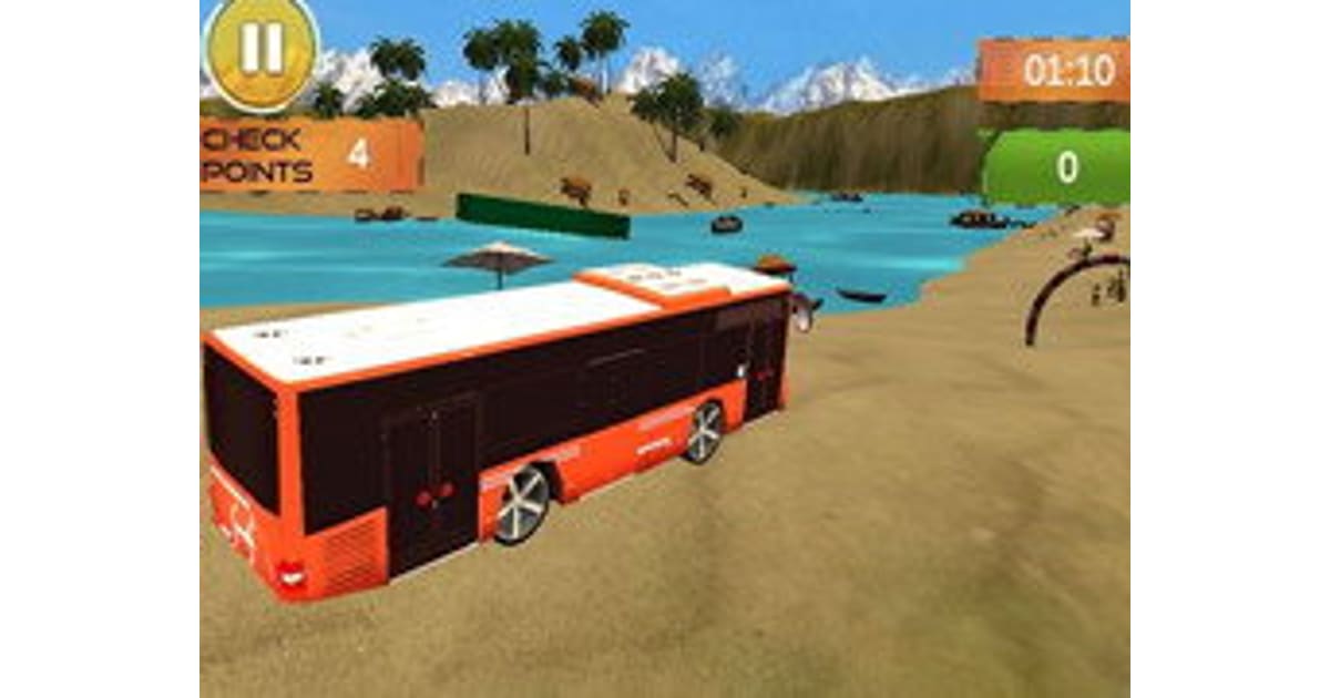 Beach Bus Driving: Water Surface Bus Game - Play Now - BestGames.Com